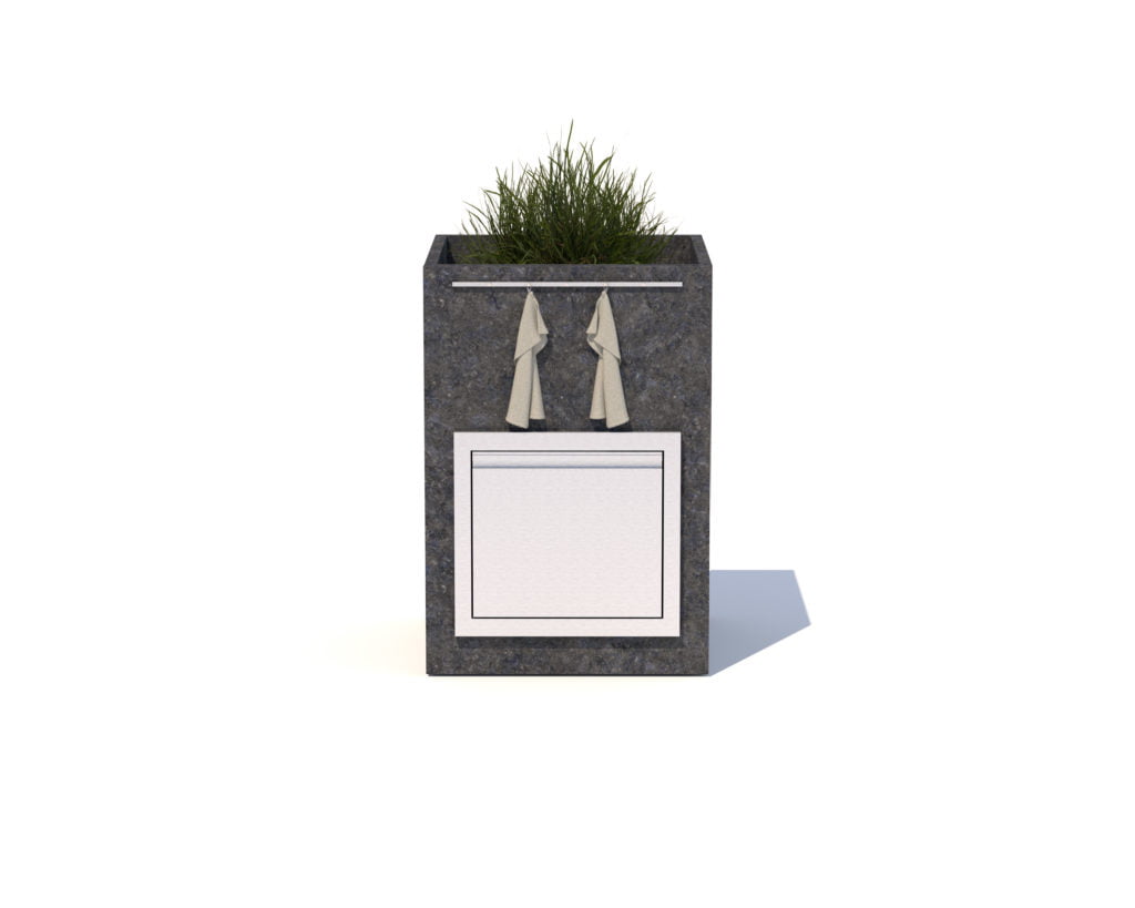 Granite Outdoor Kitchen Corner Planter Module | Igneous