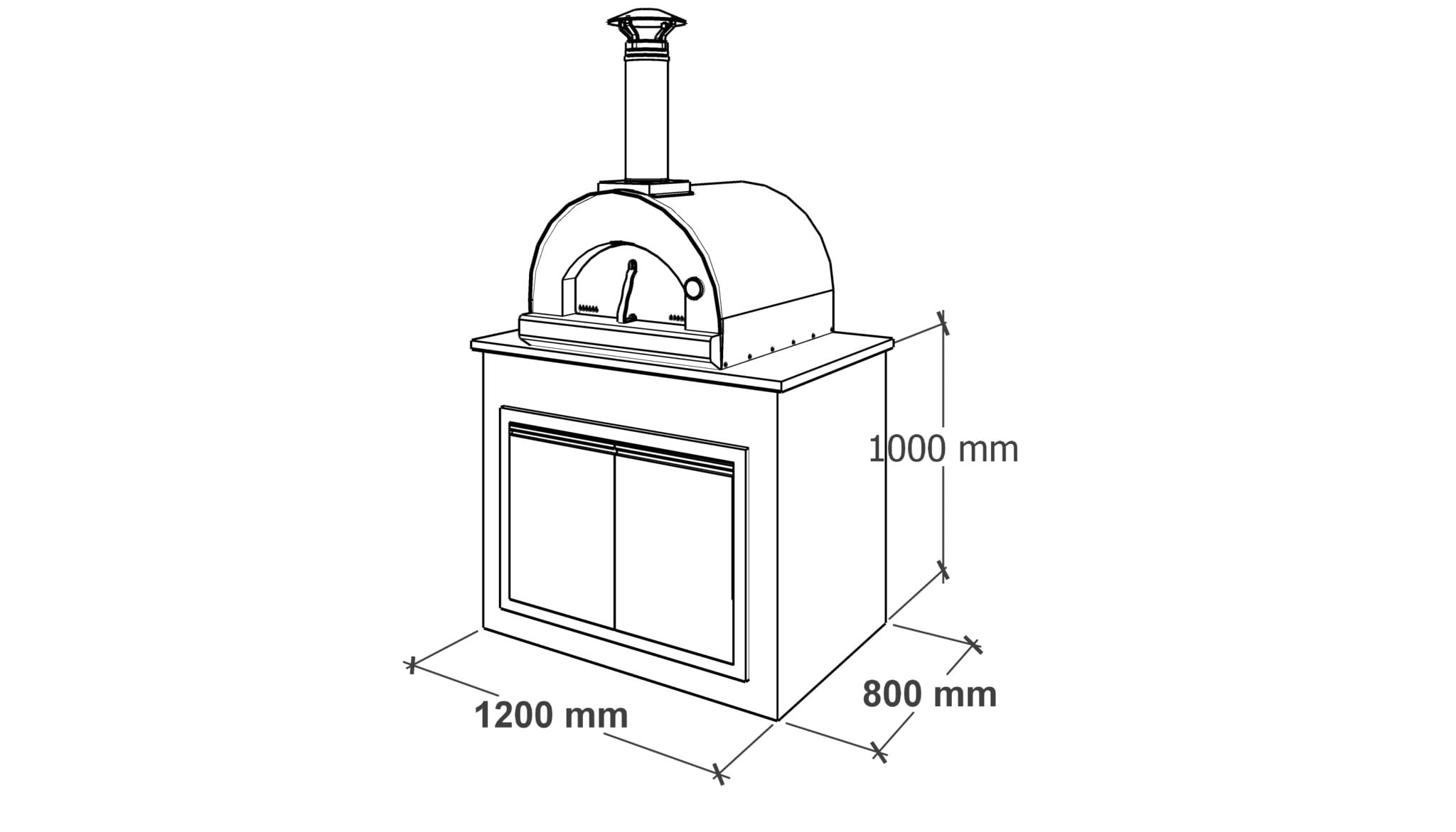 Granite Outdoor Kitchen Pizza Oven Cupboard Module | Igneous