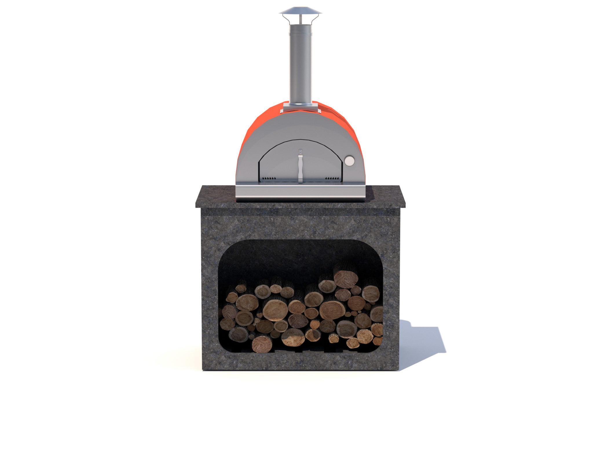 Granite Outdoor Kitchen Pizza Oven Log Storage Module | Igneous