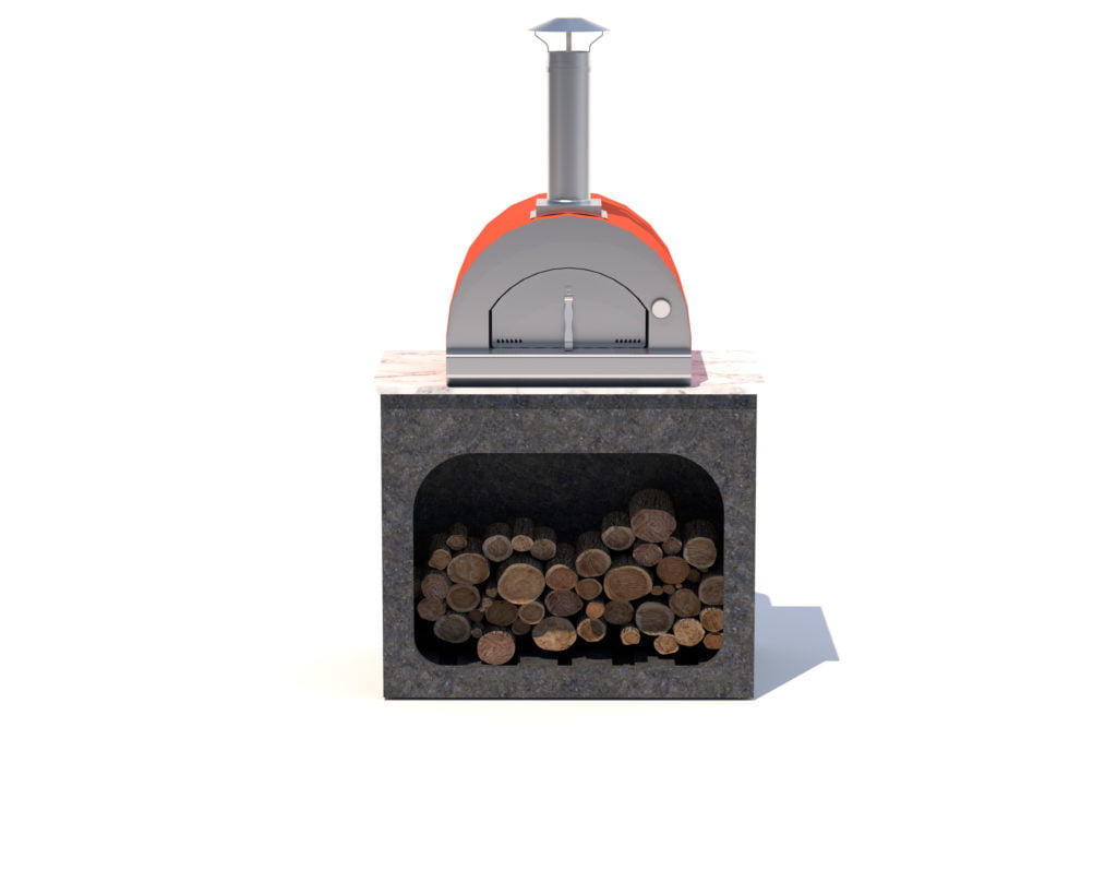Granite Outdoor Kitchen Pizza Oven Log Storage Module | Igneous