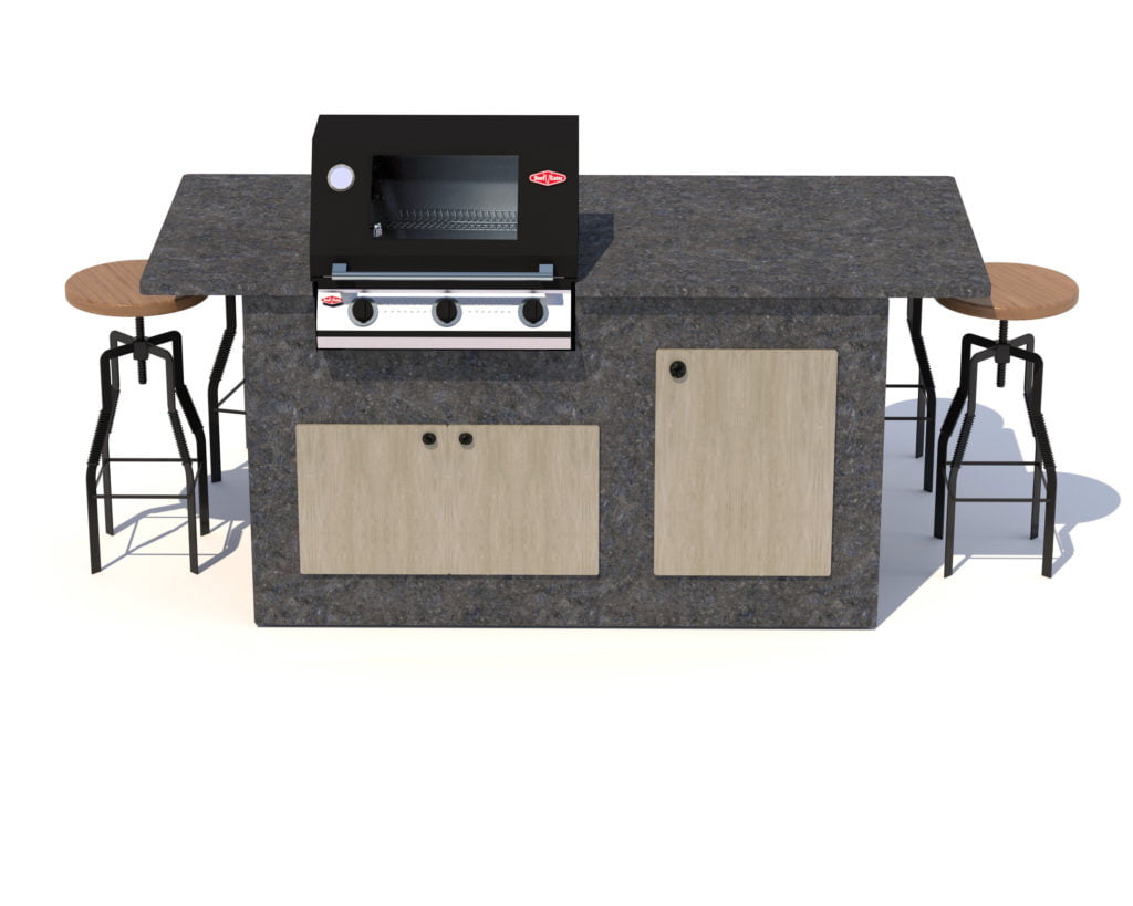 1600MM Granite 2 Cupboard BBQ Island Module | Igneous Outdoor Kitchens