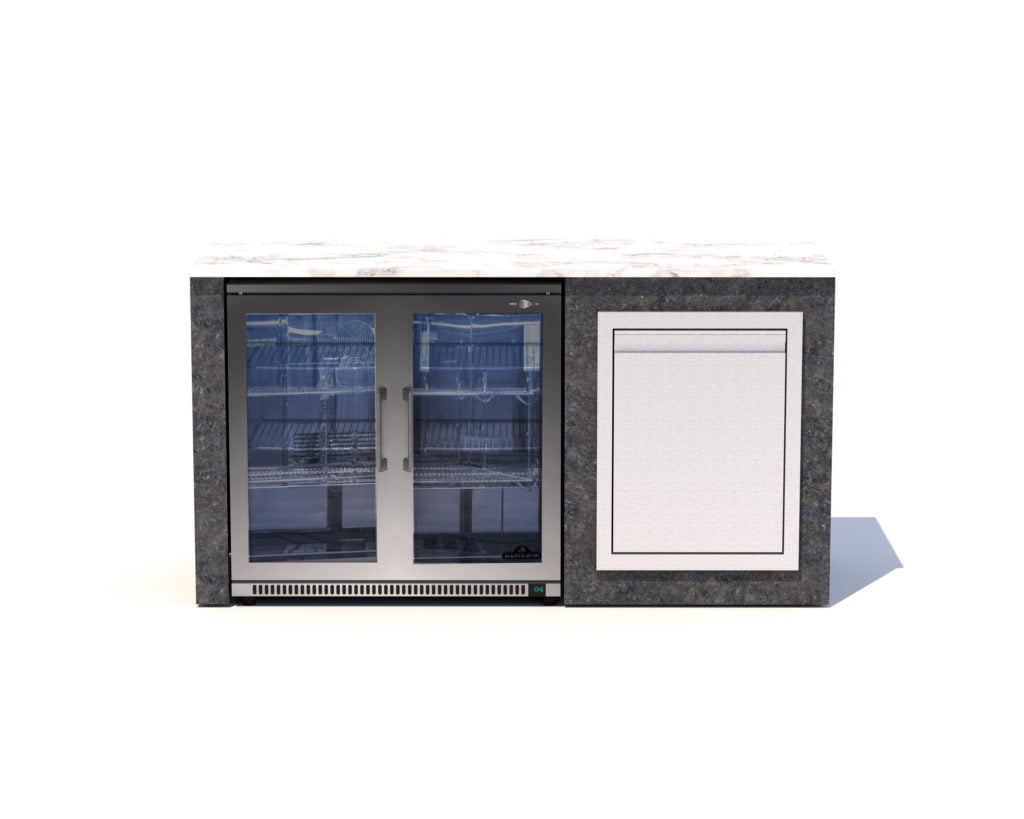 Granite Outdoor Kitchen Double Fridge Module | Igneous
