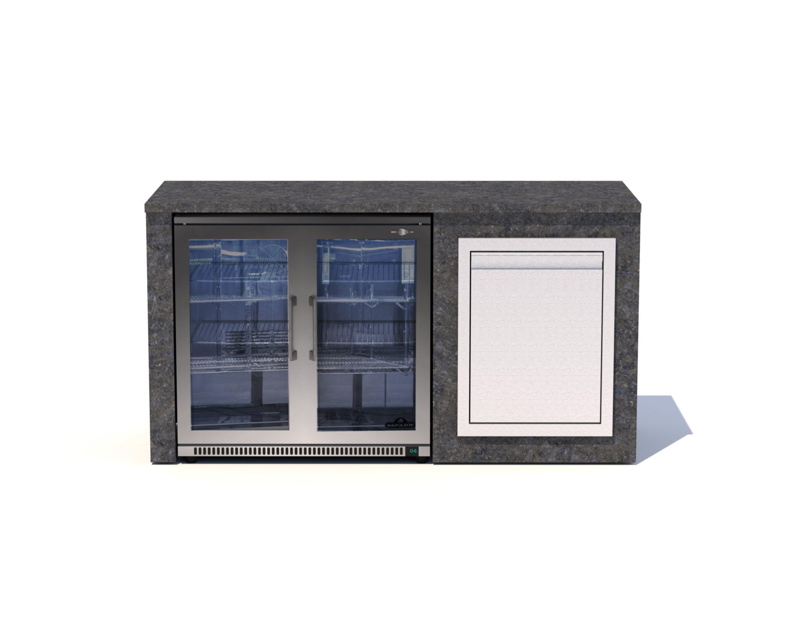 Granite Outdoor Kitchen Double Fridge Module | Igneous