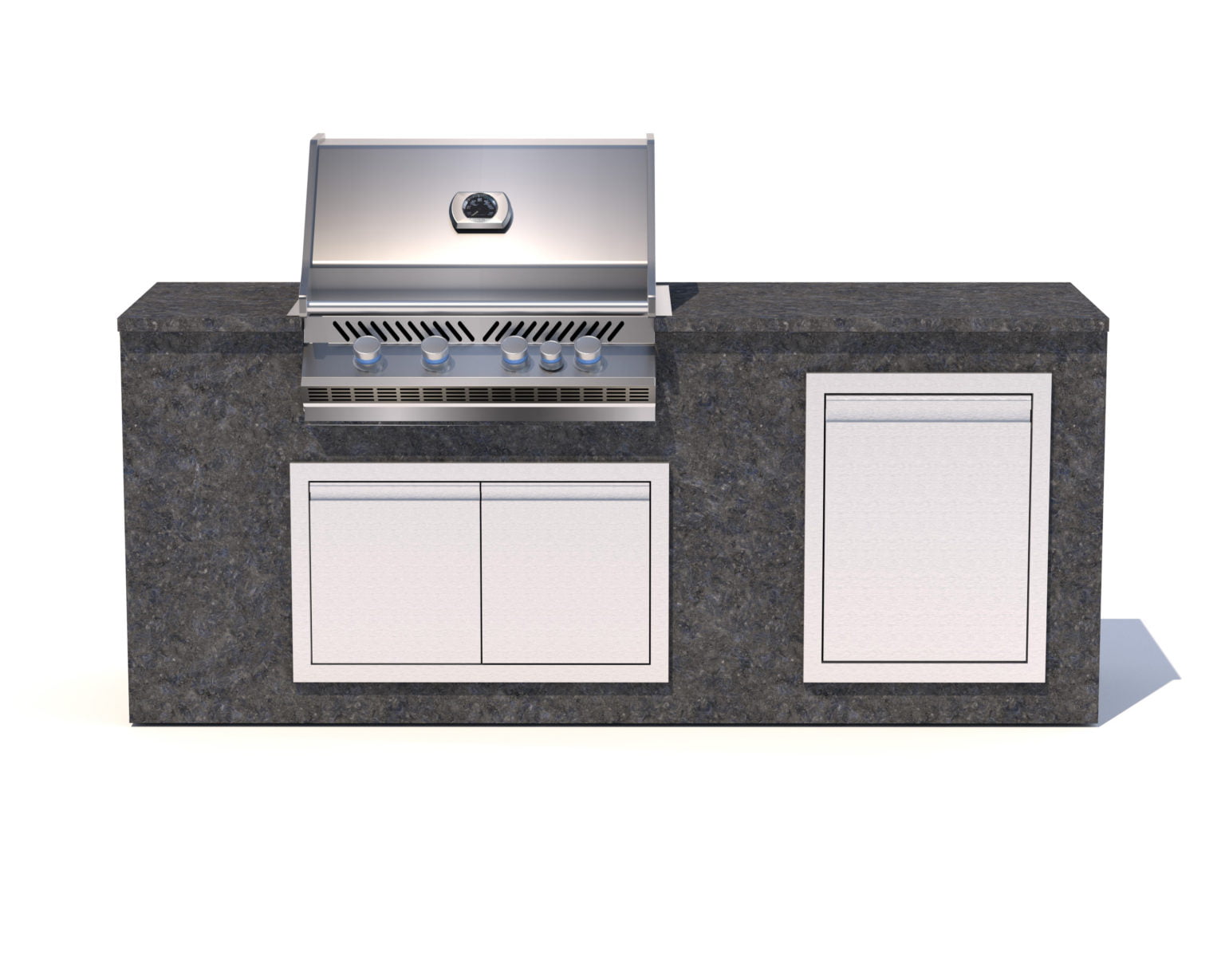 2200mm Granite Outdoor Kitchen 2 Cupboard BBQ Module
